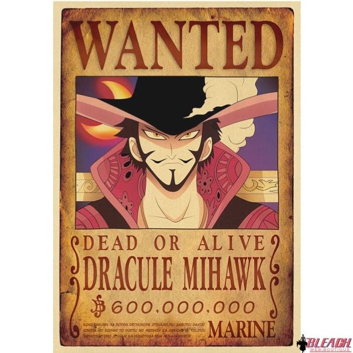 Bleach-web - Poster Wanted One Piece Mihawk – Bleach Web